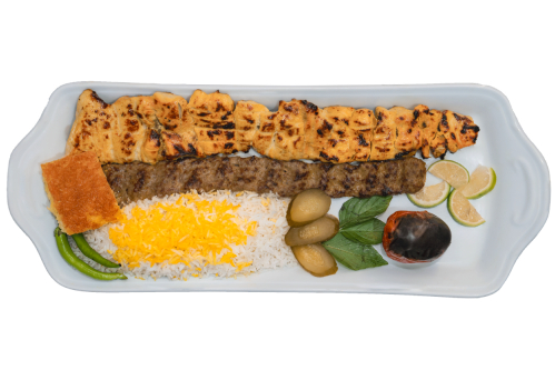 چلو کباب وزیری با برنج ایرانی | سفارش از کترینگ دورچین مشهد